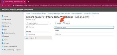 How to Create an Intune Data Warehouse Readers Group